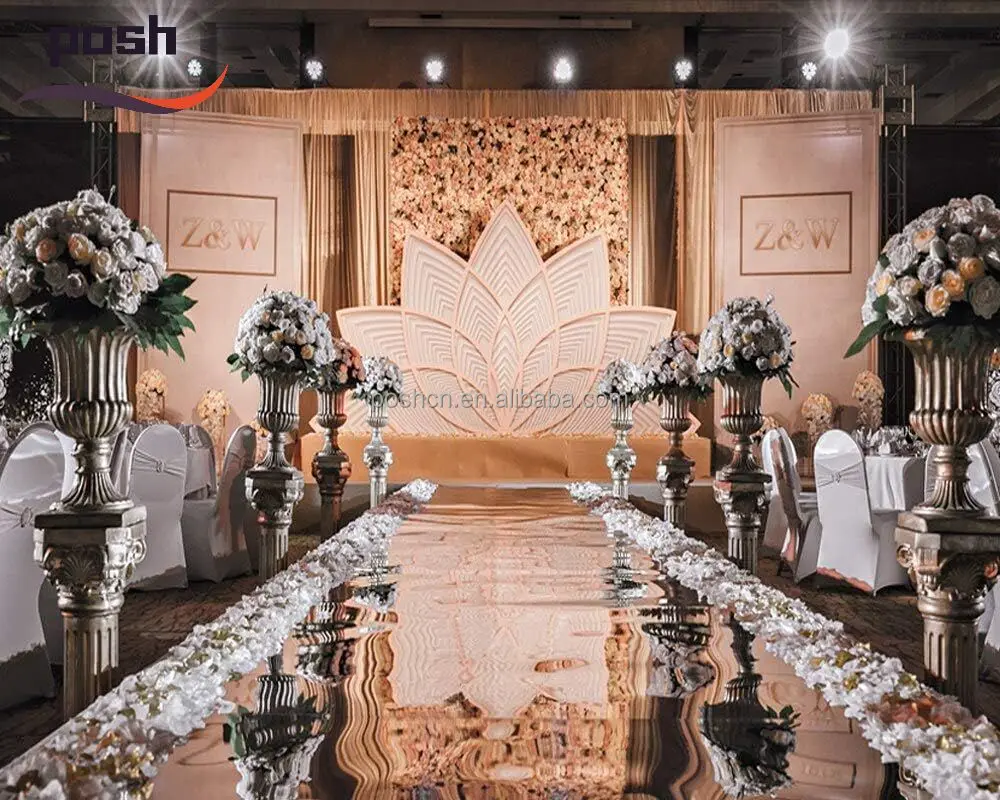 Mirror Wedding Carpet - Elegant Silver Thicken Aisle Runner