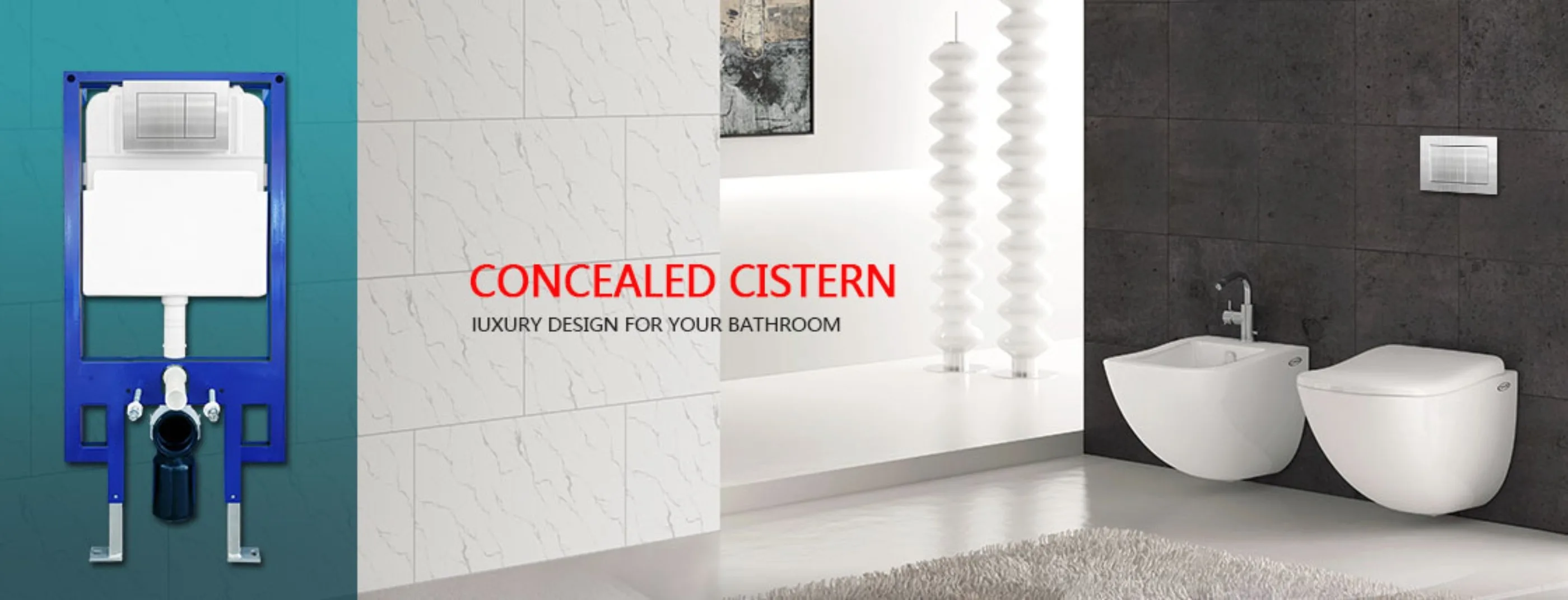 New Smart Toilet Wall Hung Slim Dual Flush Cistern Conceal Tank Flush ...