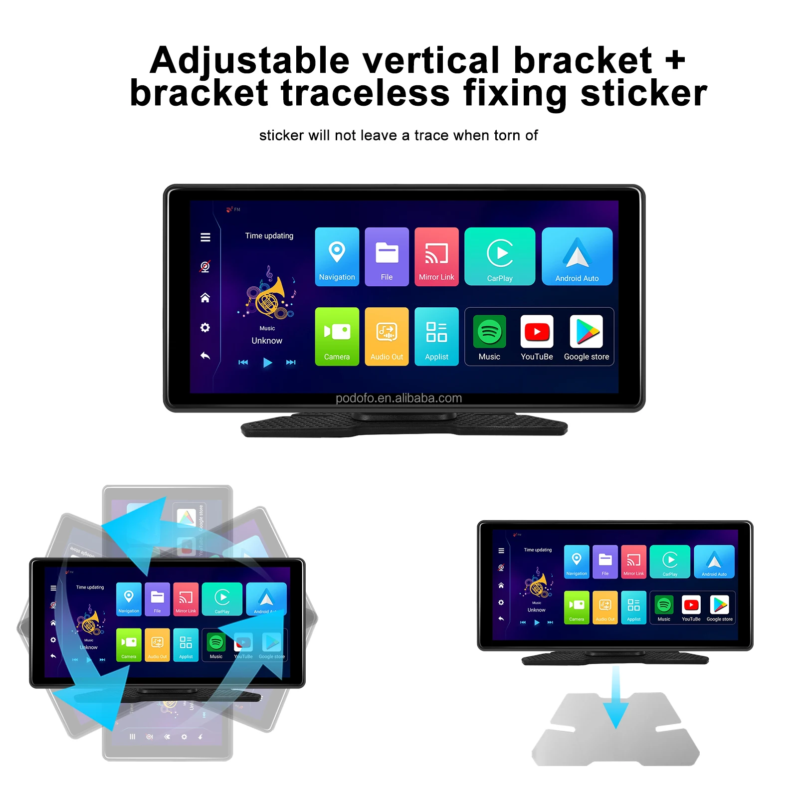 Podofo 10.36inch Autoradio Android Car Radio Portable Carplay Android ...