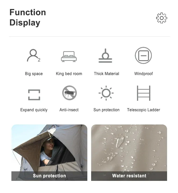 Easy Folding Aluminium Clamshell Car Rooftop Tent Canvas Car Roof Tent ...