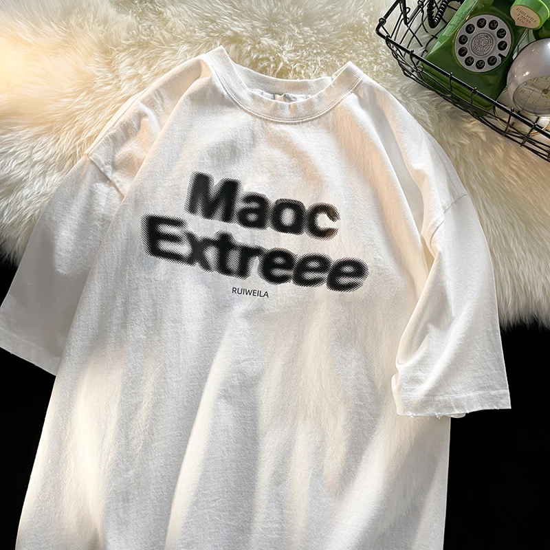 Custom Logo Streetwear Oversized Heavy Cotton Mens T Shirts Graphic