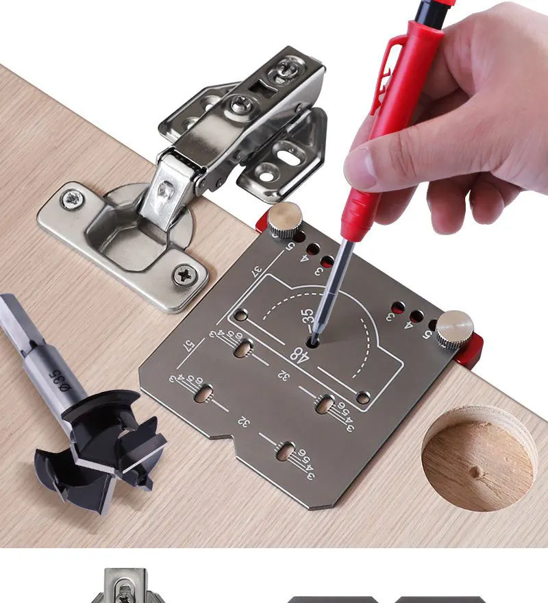 Adjustable 35mm Hinge Punching Positioner Margin Mark Number ...