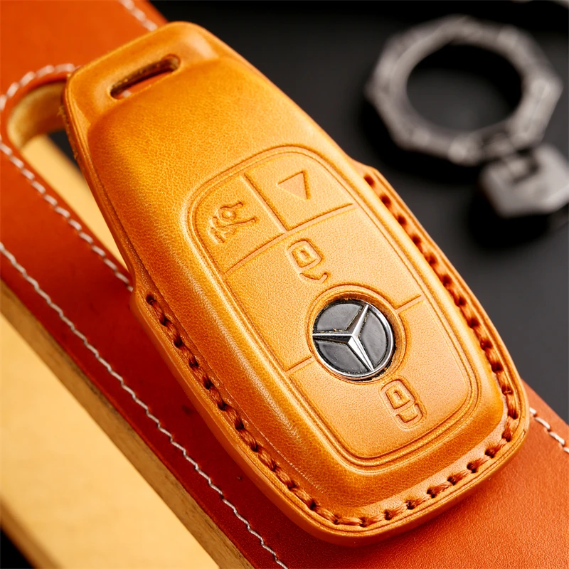 Genuine Leather Car Key Case Cover for Mercedes Benz a B S Class GLA ...