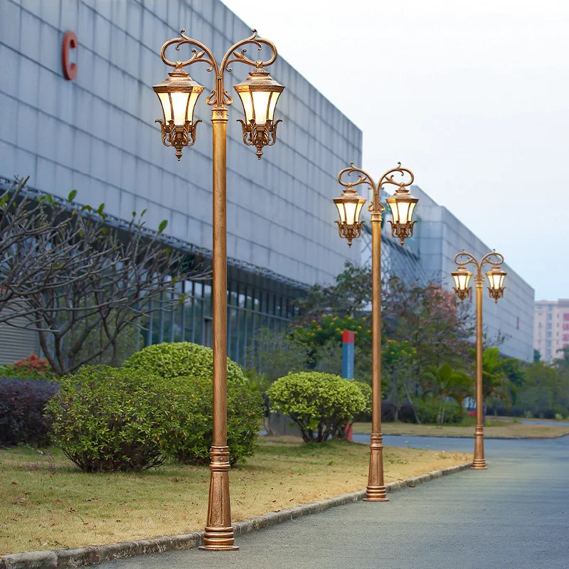 Street Lamp Post Led Garden Pole Light Decorative Antique Cast Iron ...