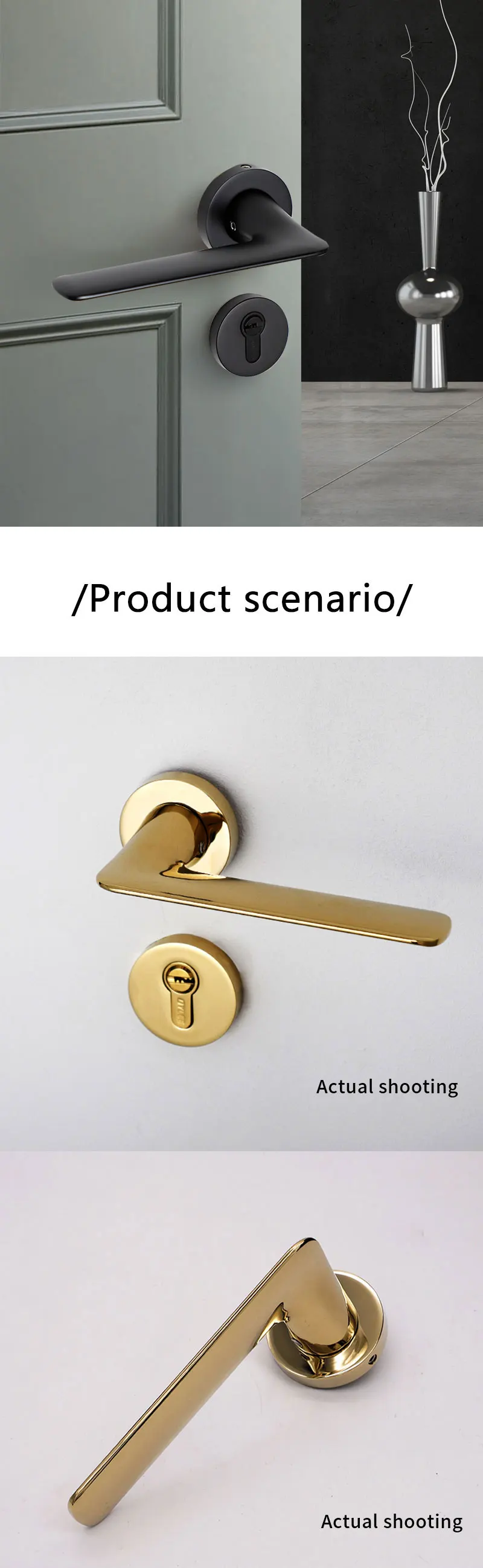 Fashion Design Gold Door Handle Modern,Zinc Alloy Outdoor Gold Color ...