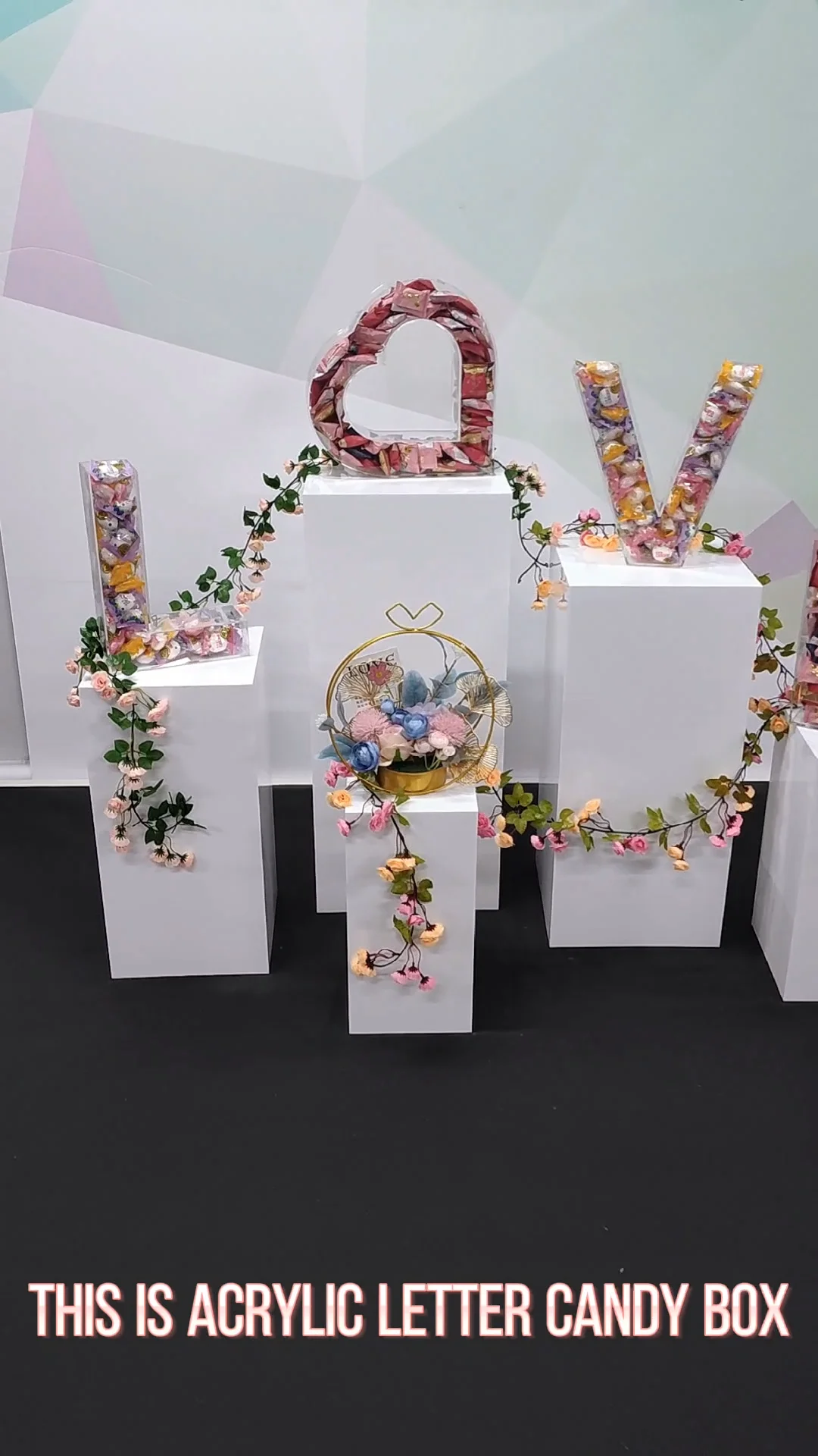 Wholesale Hollow Refillable Acrylic Alphabet Letter 3d Celar Candy ...