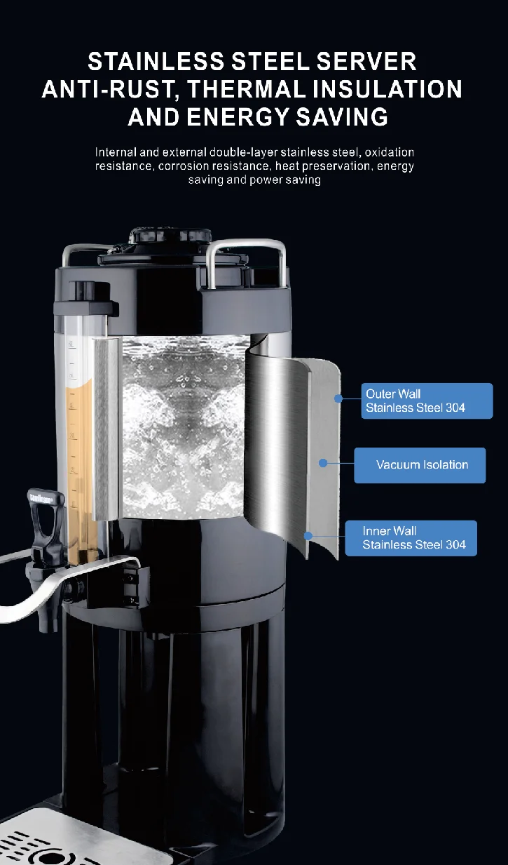Commercial Stainless Steel Thermal Coffee Server Beverage Dispenser ...