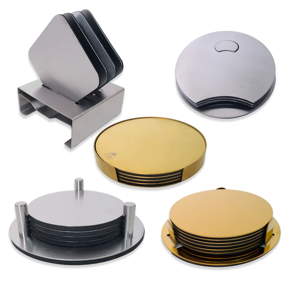 Lot Bulk Wholesale Metal Stainless Steel Drink Tea Cup Coaster Custom ...
