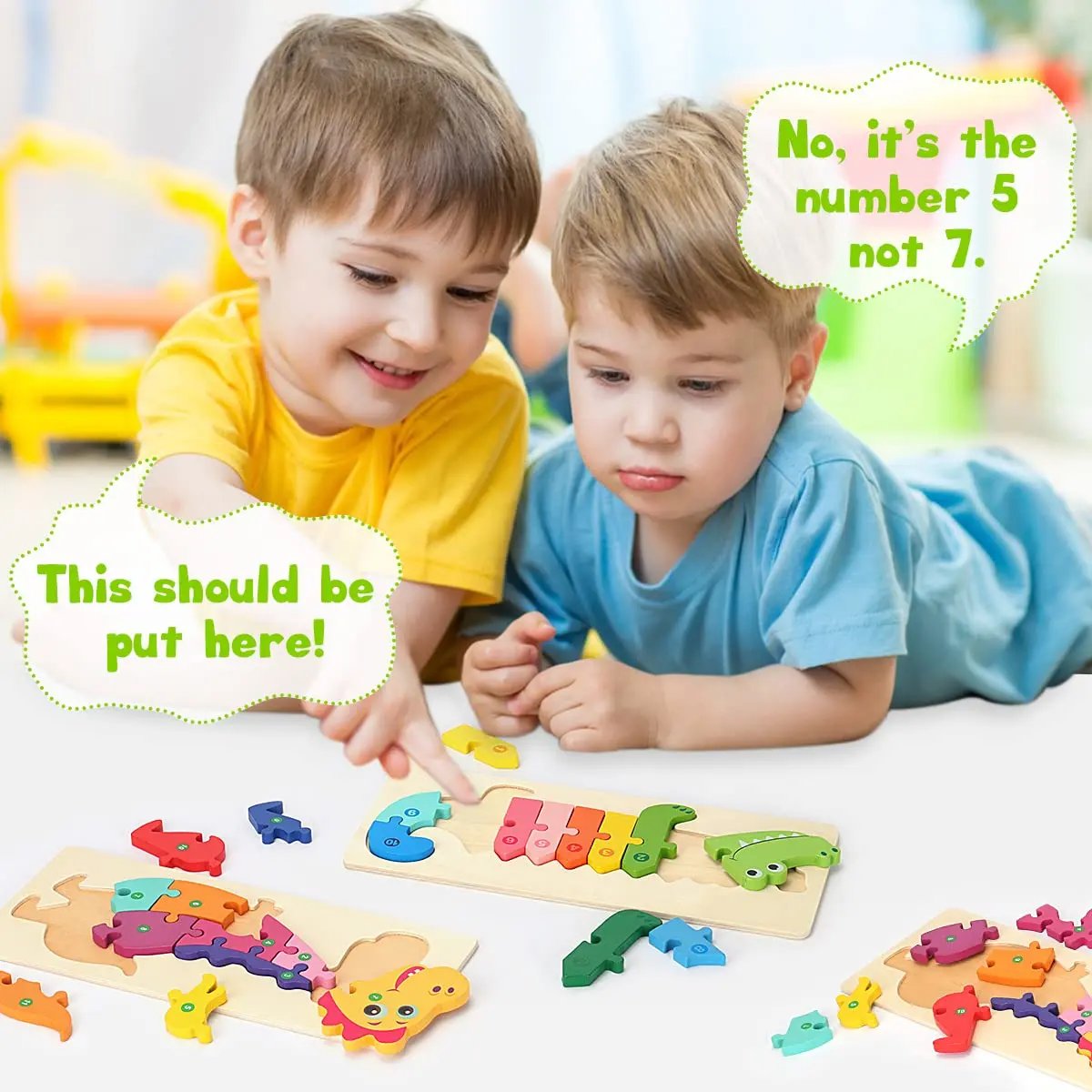 Large Cartoon Wooden Animal Puzzle Card Buckle Children's Digital ...
