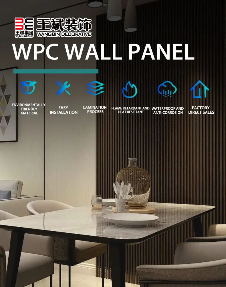3D WPC Walls Modern Recessed Slats Interior Soundproofing Wpc Interior ...