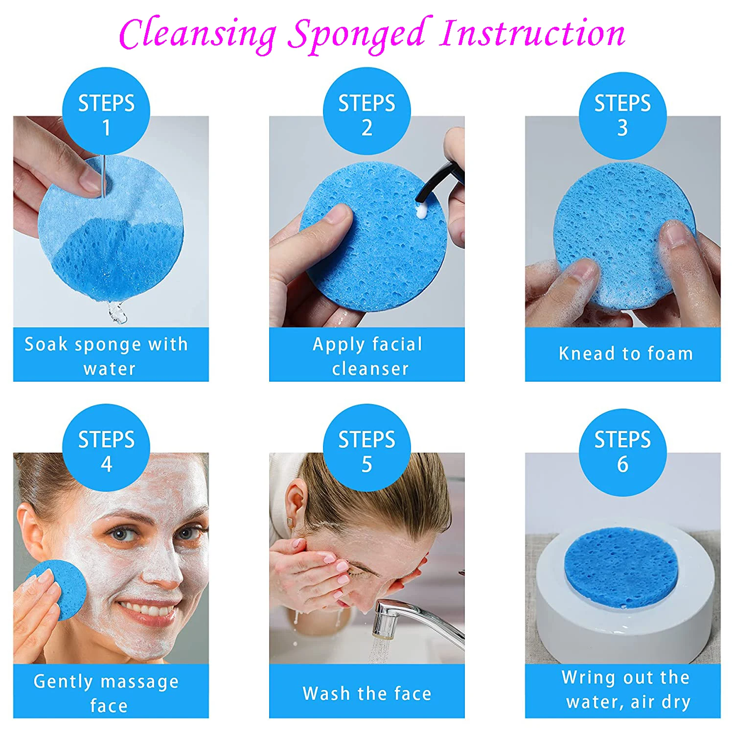 Compressed Natural Spa Facial Sponge Makeup Cosmetic Reusable Private ...