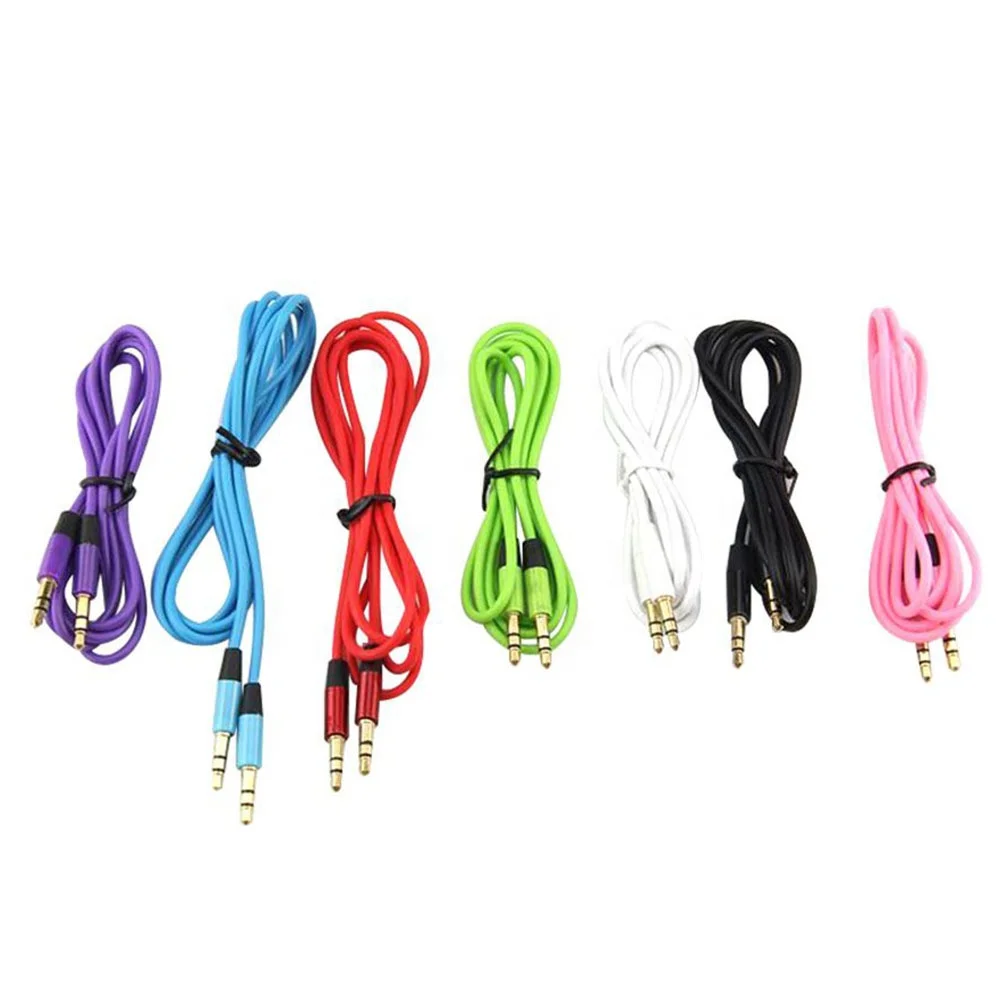Colorful 3.5mm Aux Cable Stereo Audio Extension Cord Gold Plated Male ...