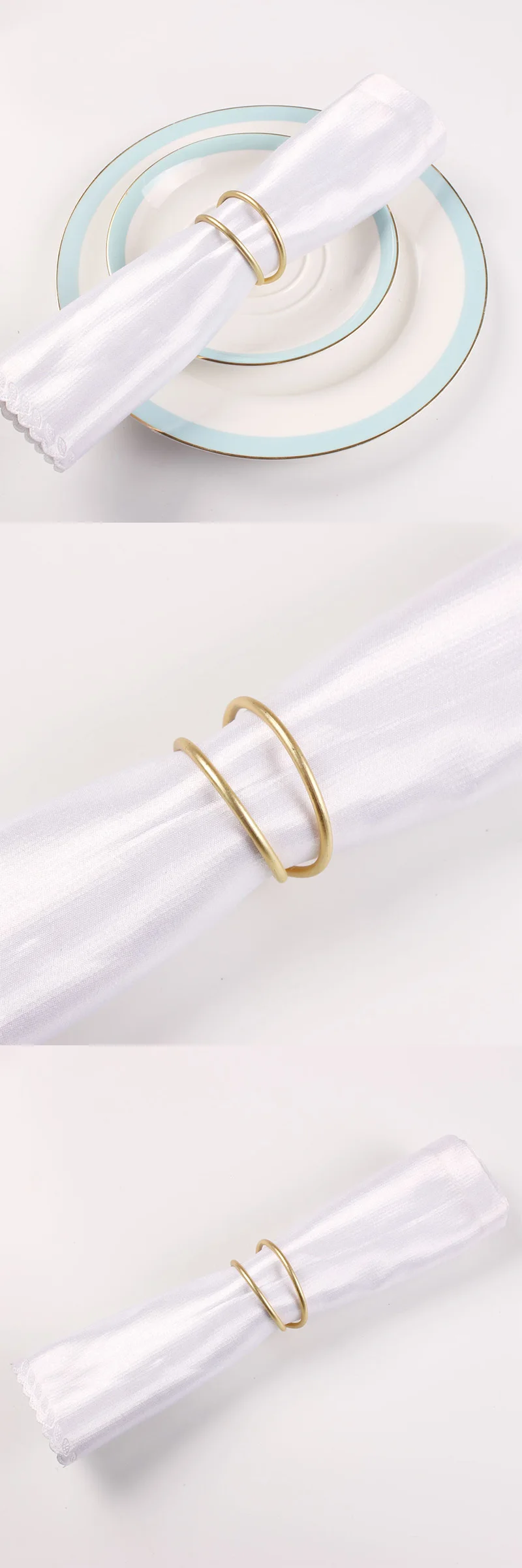 Metal Plating Minimalist Cross-wound Matte Gold Napkin Ring - Buy ...