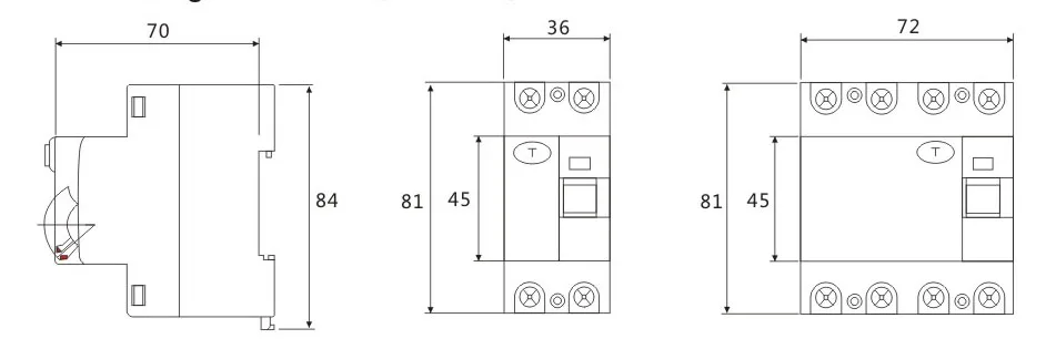 Rccb 2pole 2p 4p 6ma 30ma 6a 16amp C20 32 Amp 32a 40a 60a 63 A ...