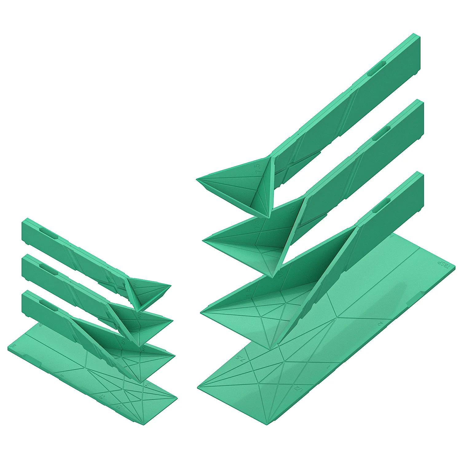 Polygons Flat 3-in-1 Measuring Spoons Folds Flat Kitchen Gadget ...