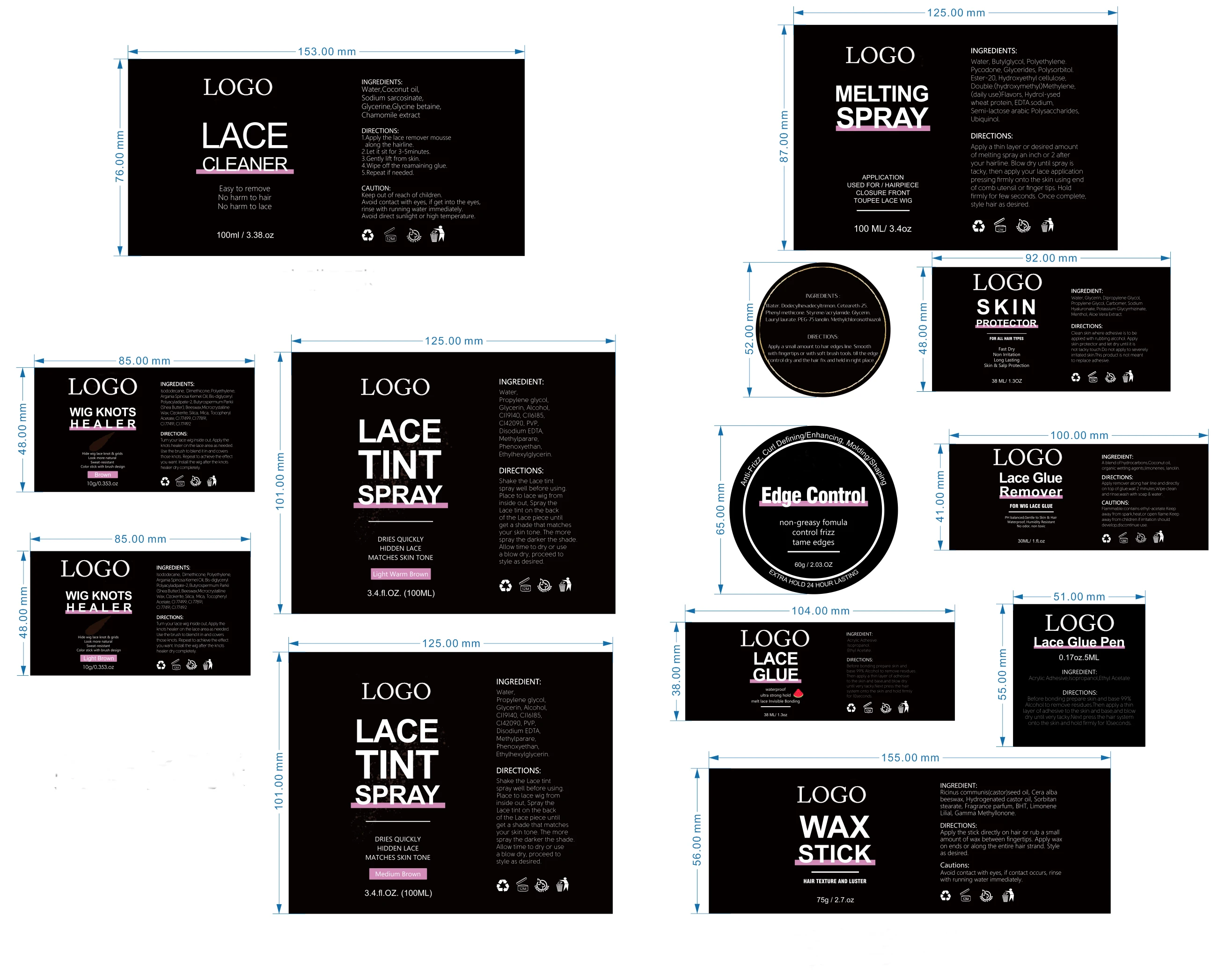 Lace Wig Install Kit - Complete Private Labels Custom Packaging