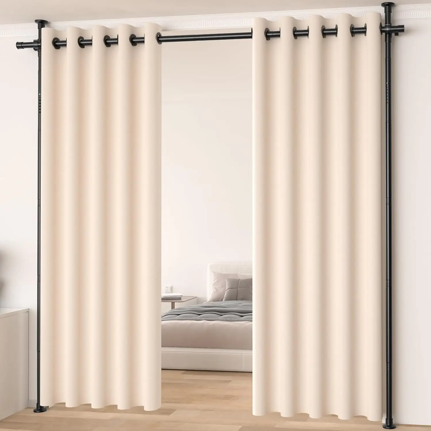 Ardooy Heavy Duty Metal Tension Wall Divider Portable Wall Partition ...