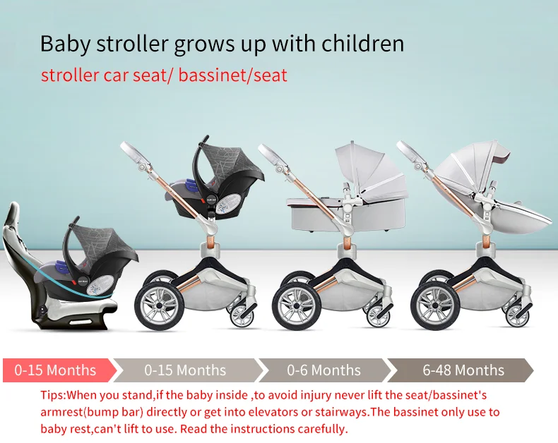 Hot Mom Luxury Baby Stroller 3 In 1 High Land-scape Carriage Travel ...