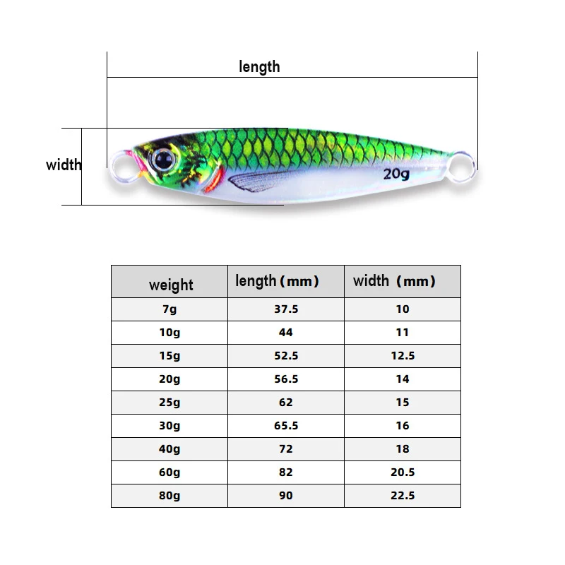 7-80g 3D Printing Artificial Vertical Jigs Fishing Saltwater Jigging ...