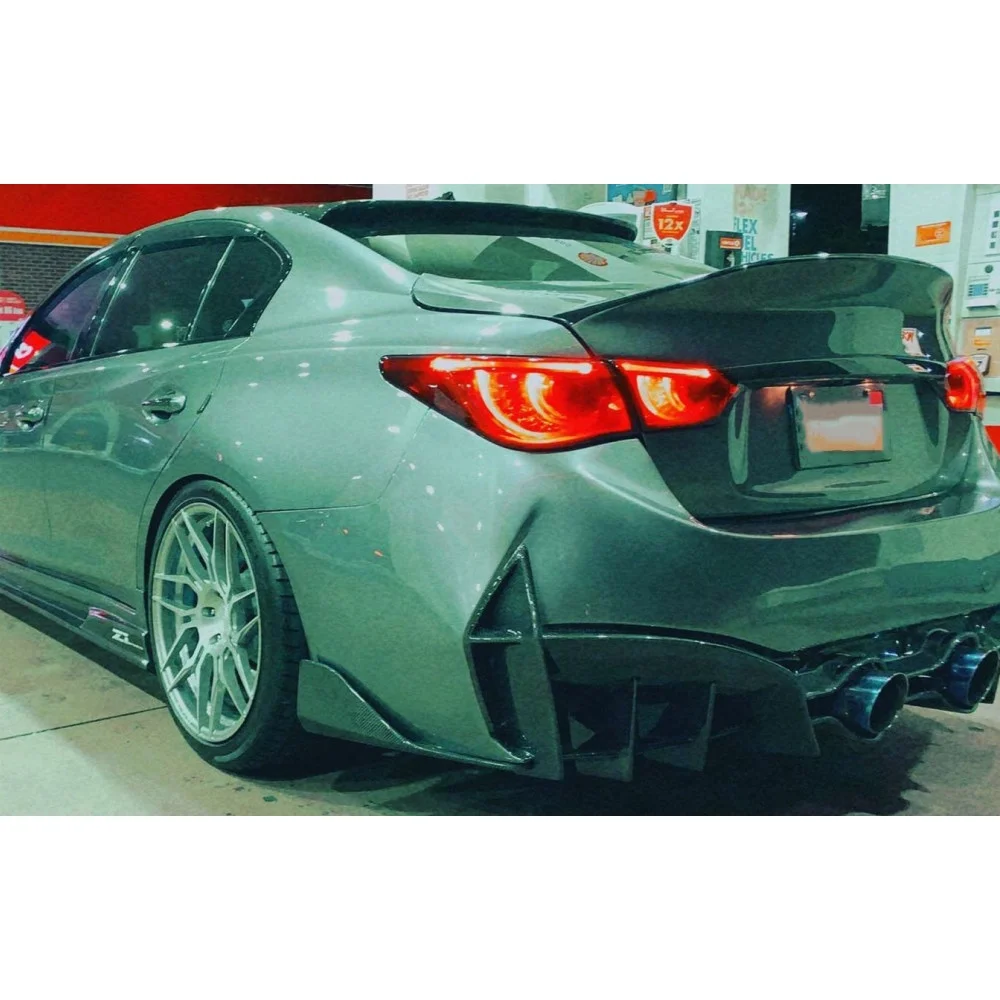New Style Partial Carbon Fiber Rear Bumper With Diffuser Fit For ...