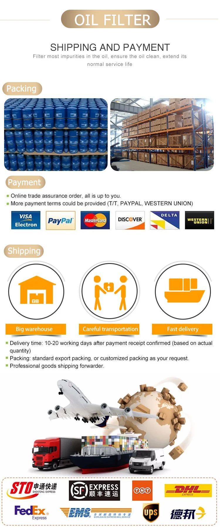 Wholesale Car Oil Filter for Hyundai Kia 1780131130