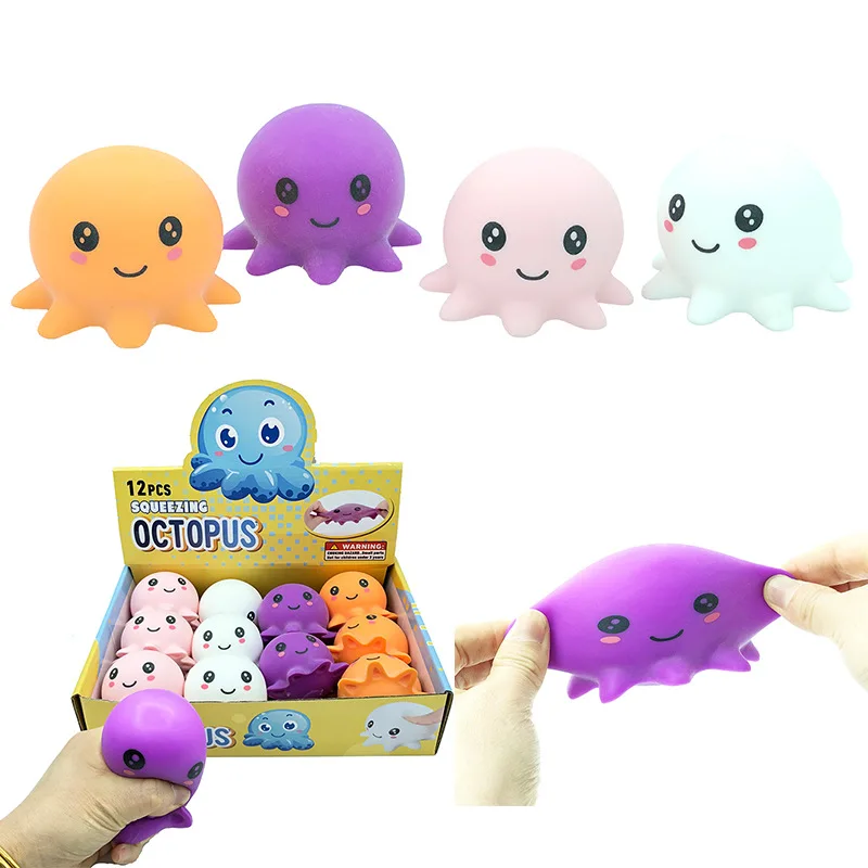 Kawaii Rubber Octopus Squishies Anima Squishy Toys Octopus Kids Anti ...