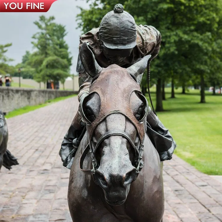 Outdoor Race Course Decor Large Bronze Racehorse Sculpture Horse Statue ...