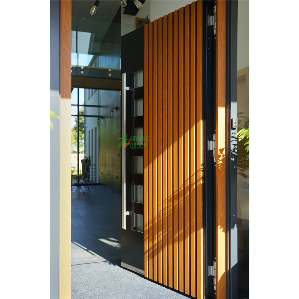 Modern French Style Entry Aluminum Frame Glass Pivot Door Home Main ...