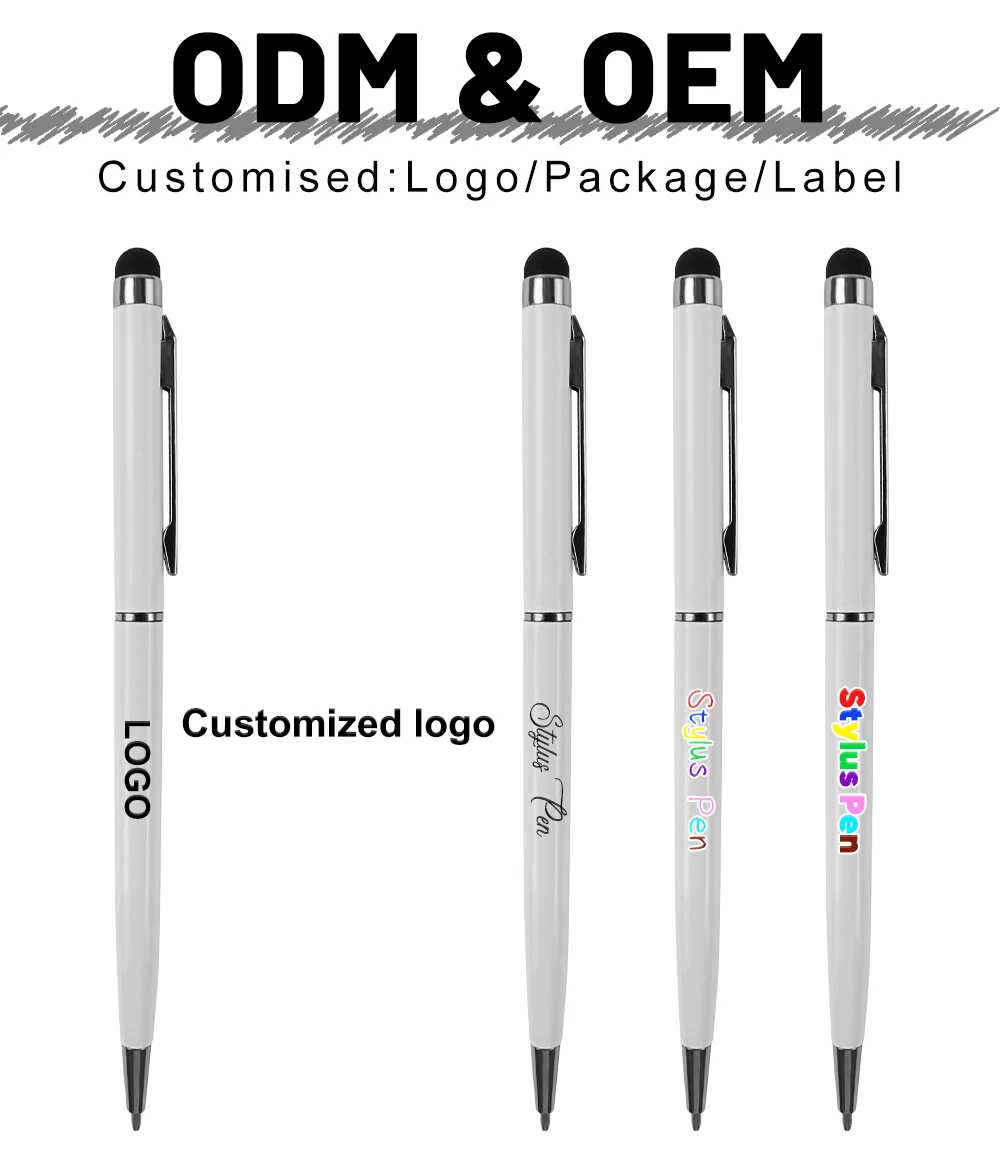 New Design Logo Customized Metallic Stylus Ball Pens