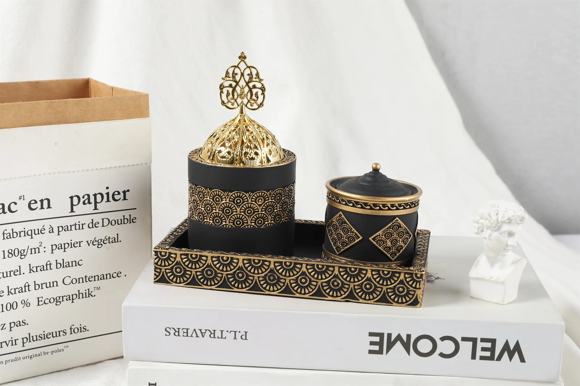 3pcs Bakhoor Burner Set Vintage Resin Incense Burner Mabkhara Religious ...