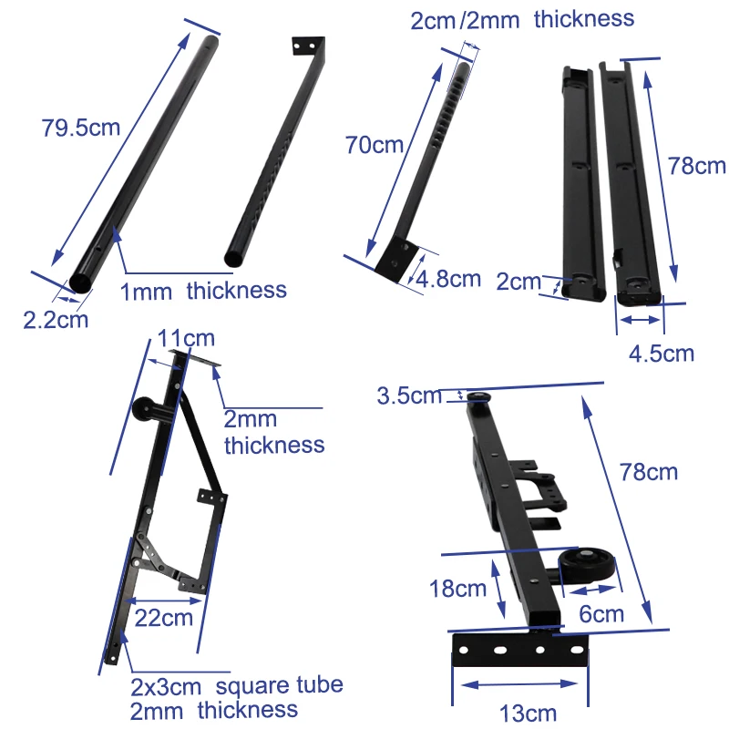 Sliding Wheel Lift - Push-Pull Sofa Bed Mechanism