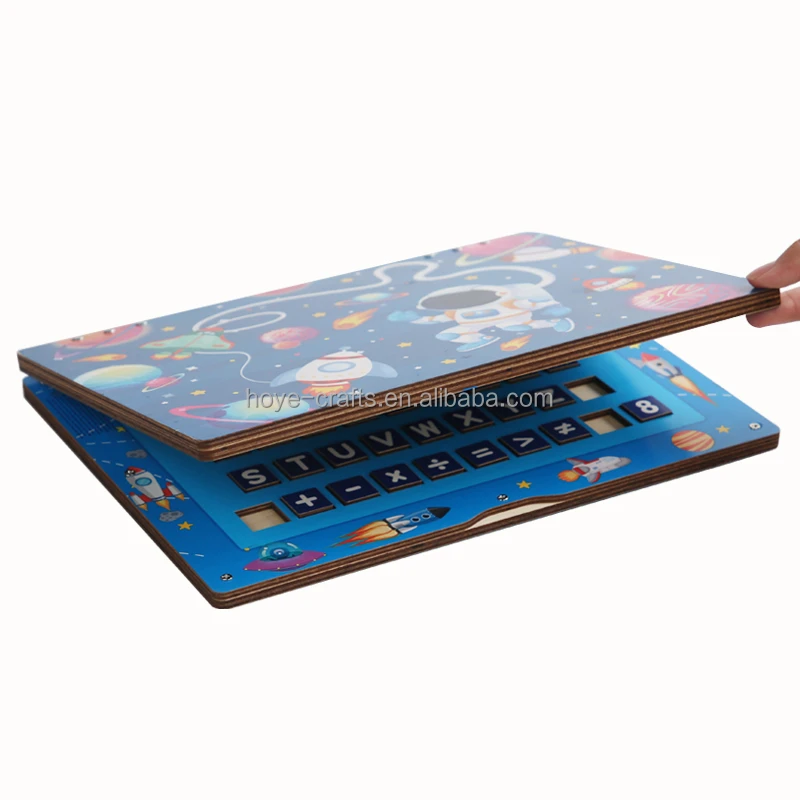 Kids Learning Alphabets And Numbers Wooden Notebook Study Pad Spelling ...