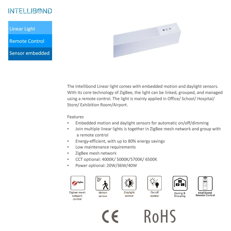 Intellibond 36W Daylight Sensor Linkable Led Linear Light 1000mm ...