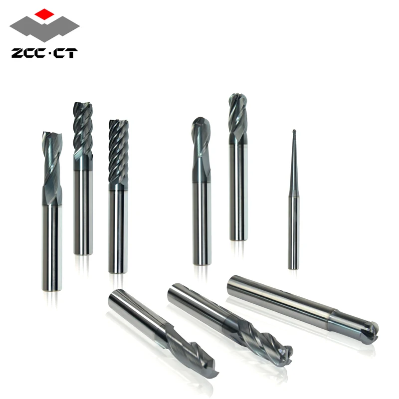 Zccct High Performance Hrc55 Pm Flat Mills Ball Nose Cutters Torus ...