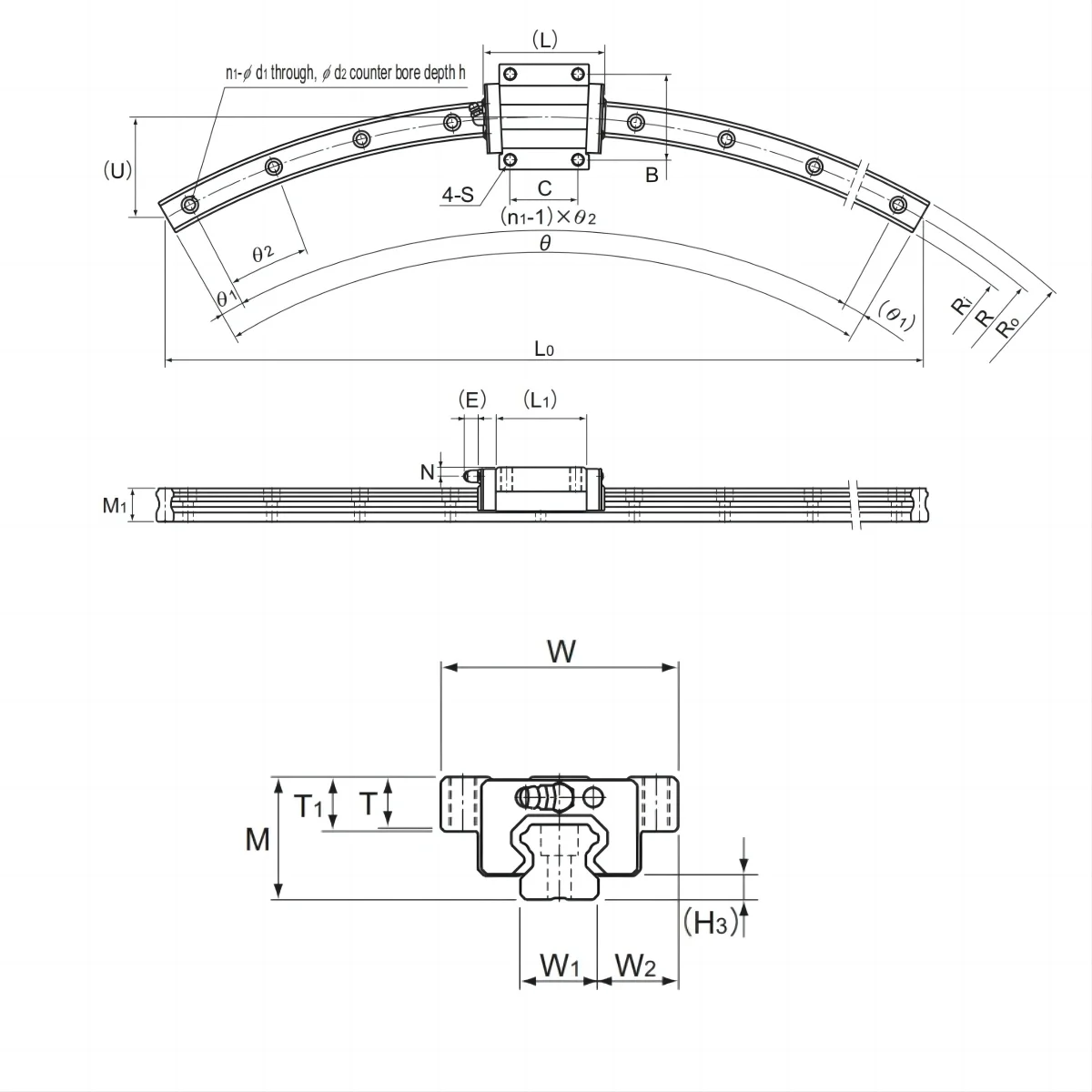 THK Curved Guide Rail Slider Block HCR15A HCR12A HCR25A HCR35A6LL ...