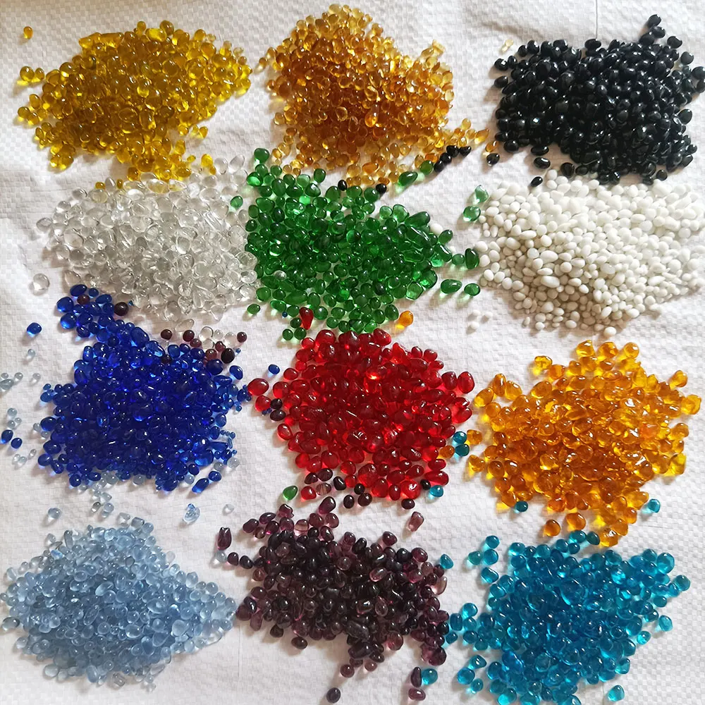 Recycled Broken Scrap Cullet Glass Decoration Colored Glass Rocks 2-4mm ...