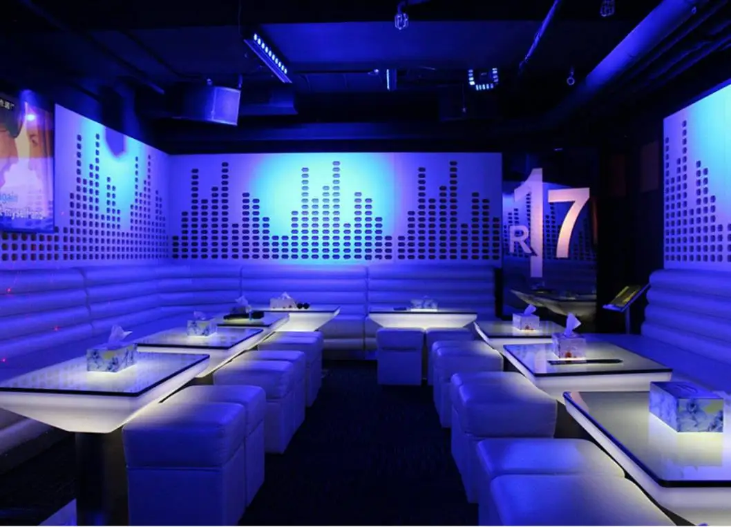 Remote Rgb Color Changing Led Night Club Coffee Table With Stainless ...