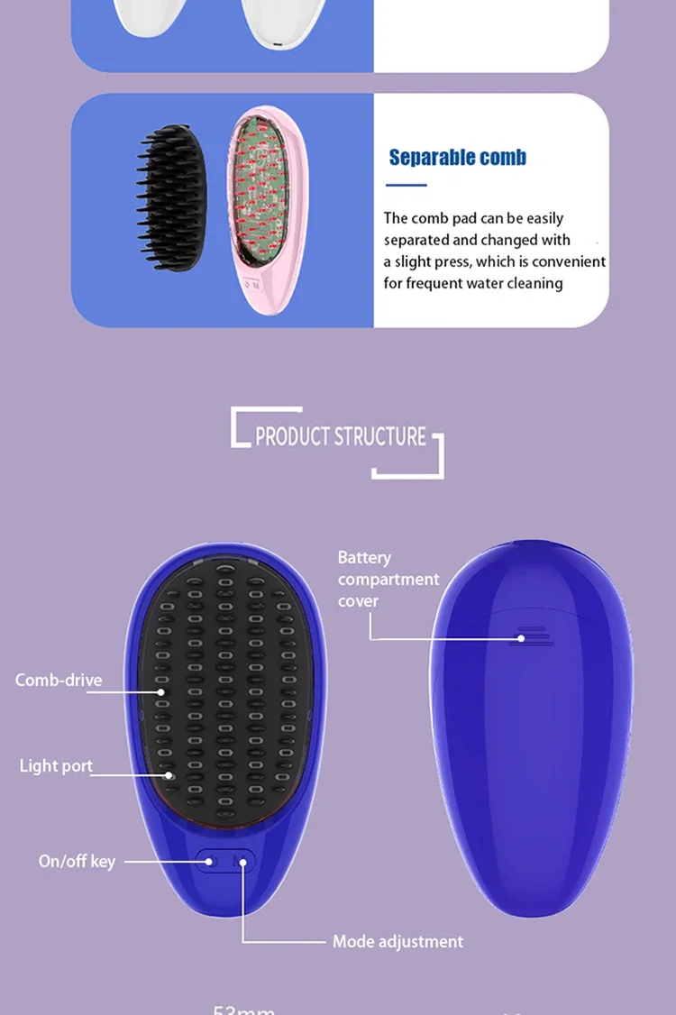 Red And Blue Color Light Head Care Device Battery Model Multifunctional ...