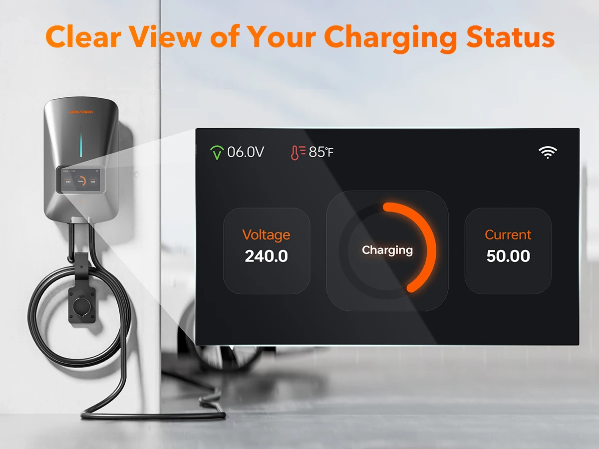 Wolfbox E50 Car Ev Fast Charger Type1 Evse Electric Vehicle Charging ...
