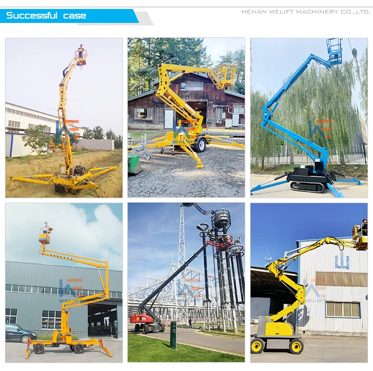 12m Towable Hydraulic Power Articulated Spider Boom Lift Platform