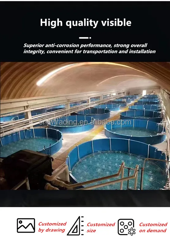 1000 Gallon Fiberglass FRP Aquaponics Bio Flock Filter Fish Tank for Sale