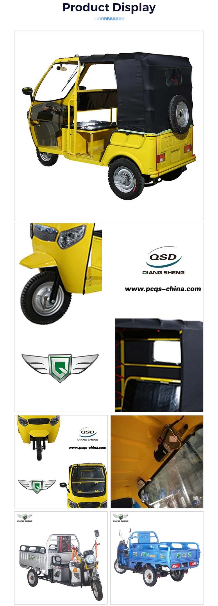 Electric Tuk Tuk - 48V 800W Three Wheel Bicycle for Adults