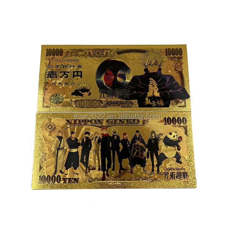 Japan Anime Jujutsu Kaisen Gojo Satoru Figure 10000 Yen Pvc 24k Gold ...