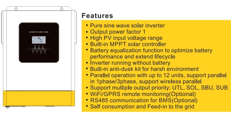 5kva 5kw Hybrid Inverter MPPT - Efficient Solar Power