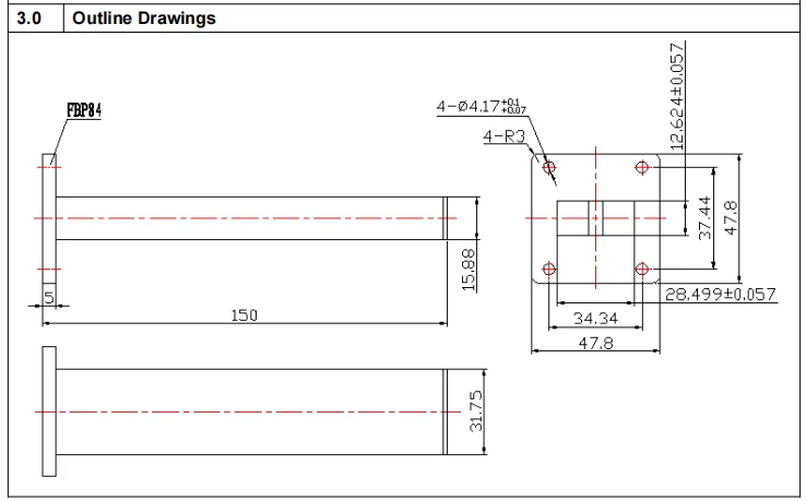 Waveguide Low Power Termination - WR112 Dummy Load