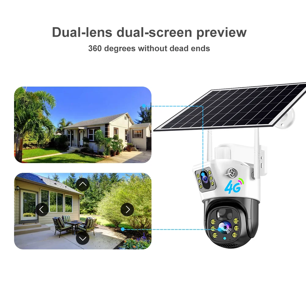 4mp V380 Ptz 4g Solar Camera 360 Degree Rotate Outdoor Waterproof ...