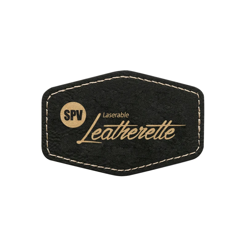 Laserable Leatherette Hexagon Patches - Versatile & Durable