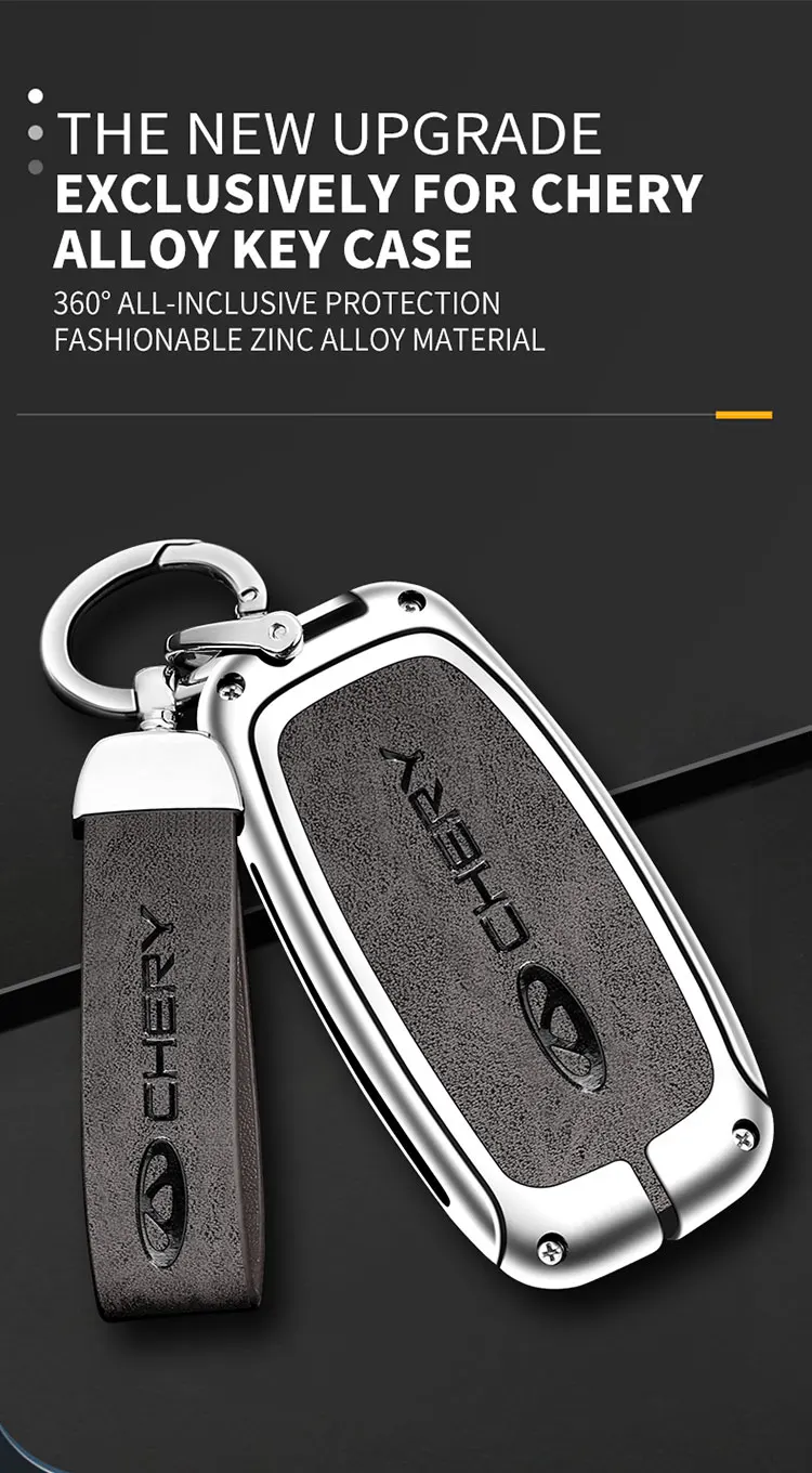 Zinc Alloy Leather Key Case for Chery Tiggo 7 & 8 Pro