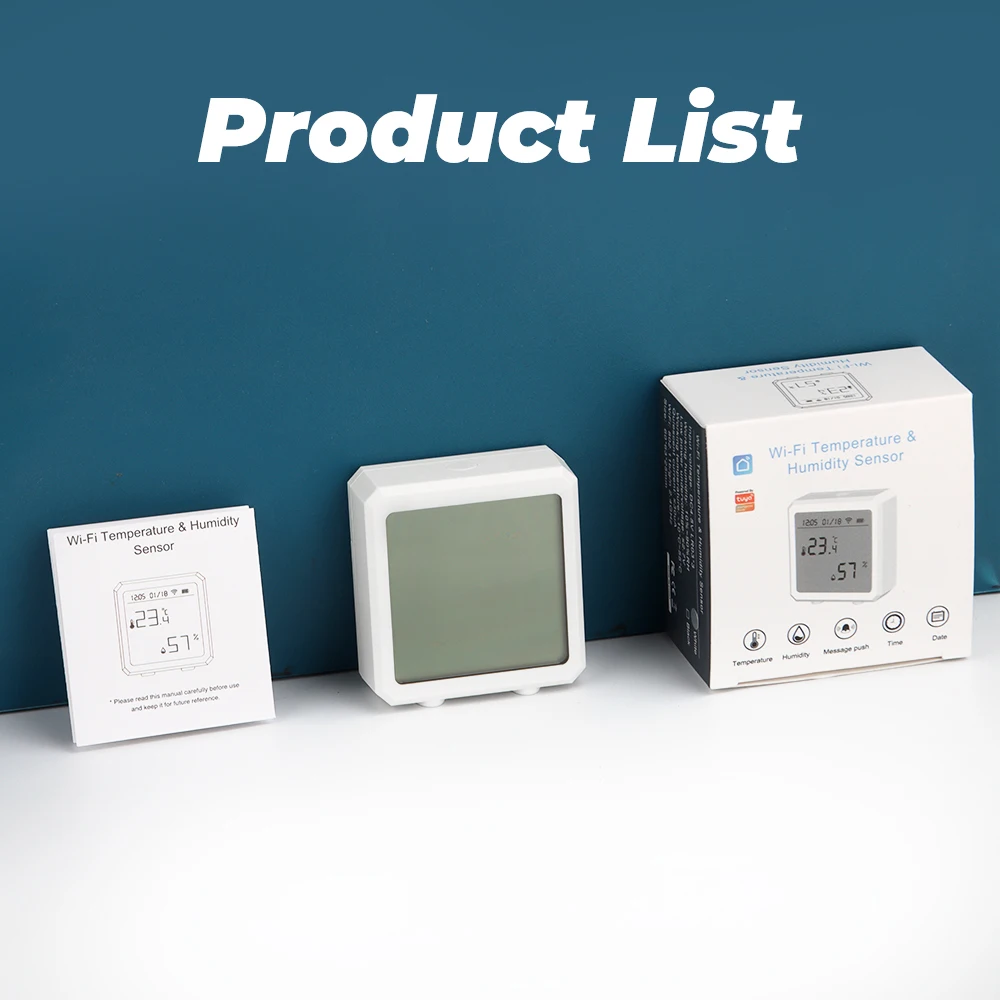 Tuya Wifi Smart Wireless Hygrometer Thermometer Detector Voice Alarm ...