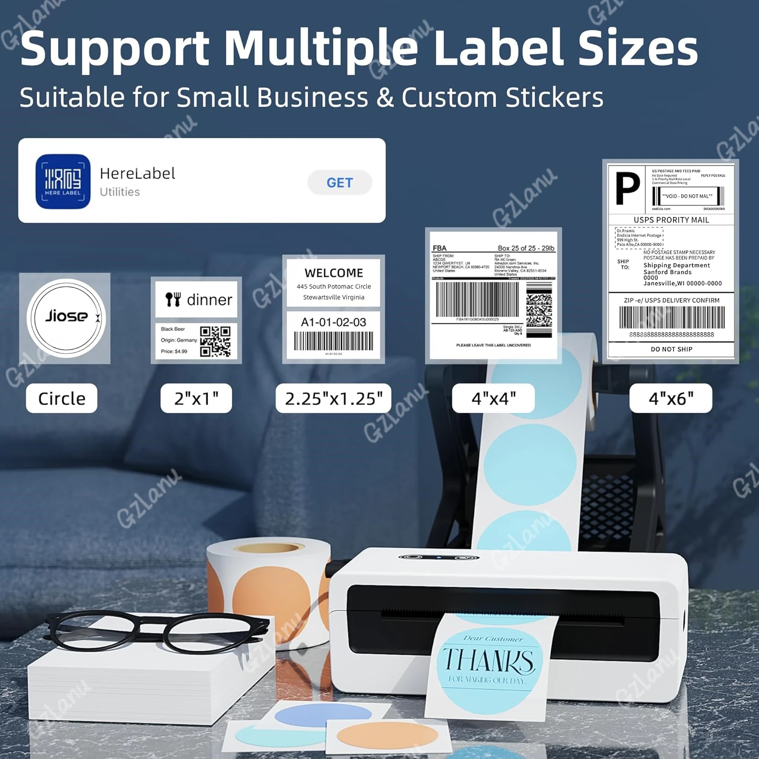Shipping Label Printer Address Thermal Label Printer 4x6 Barcode ...